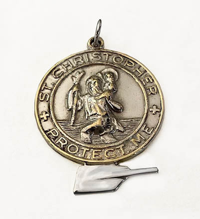 Brass St. Christopher and Silver Rowing Blade Pendant – Rubini Inc.
